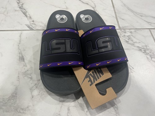 New Nike Men's OffCourt LSU Tigers Slides Sandals Black DD00549-001 ...