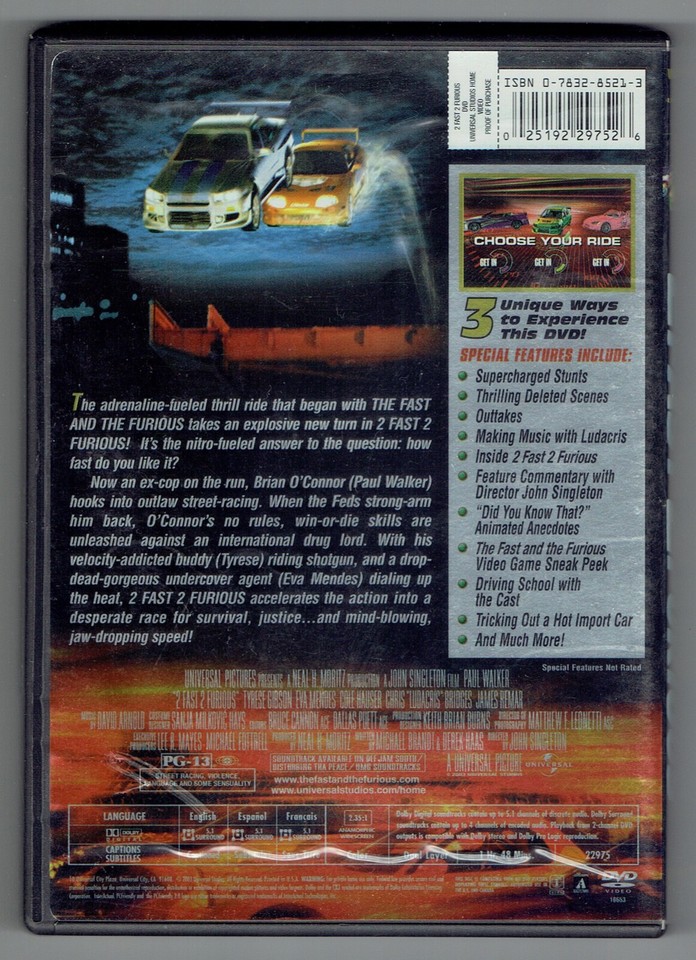 "2 Fast 2 Furious" DVD | eBay