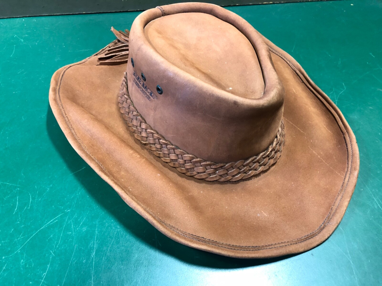 100% genuine real leather cowboy hat, full rim, bare … - Gem