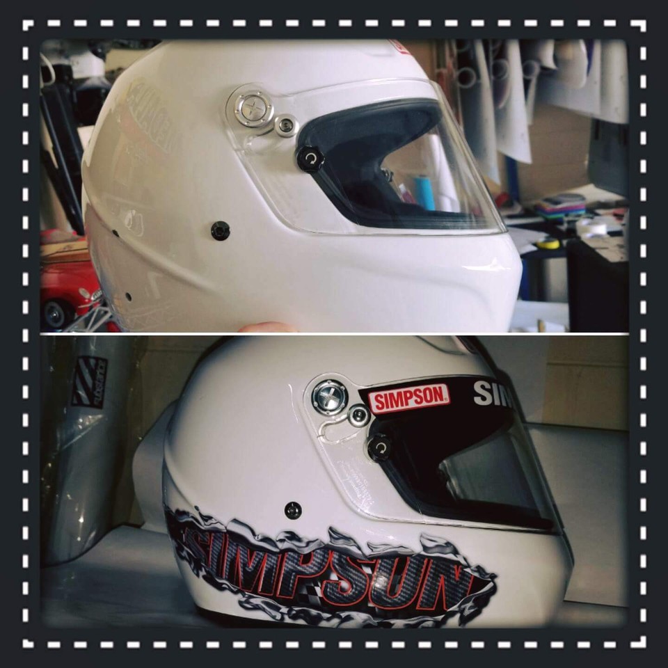 SIMPSON HELMET SUN STRIP AND SIDES STICKER DECAL | eBay