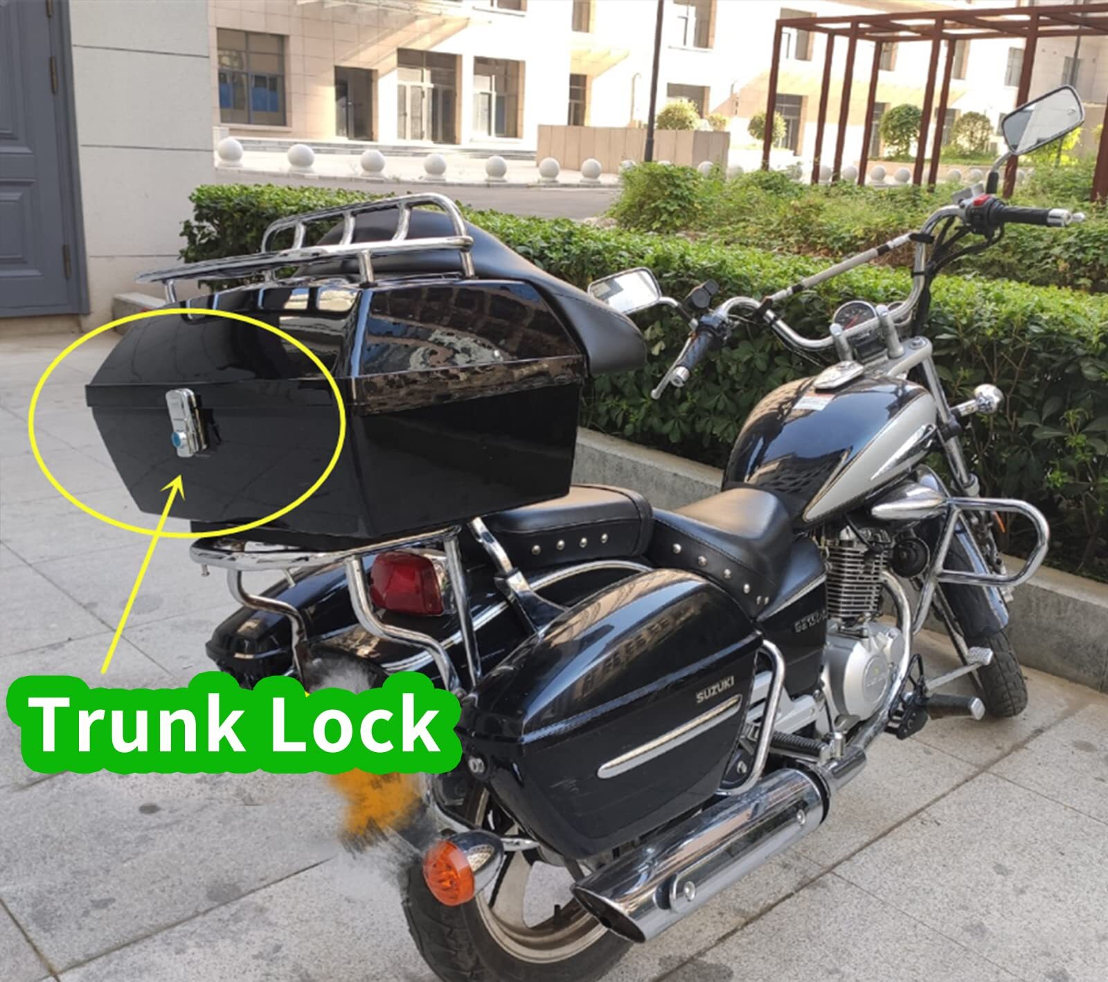 Minho Motorcycle Rear Trunk Lock in Iron Metal Material Anti‑Theft ...
