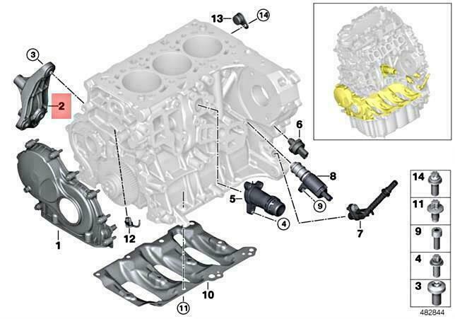 OEM BMW F20N F21N F45 F46 ADAPTER PLATE ENGINE HOUSING 11118513419 ...