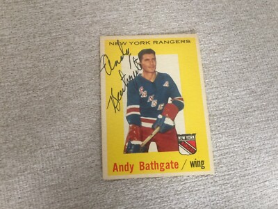Signed Topps hockey card-Andy Bathgate 1959 60 | eBay