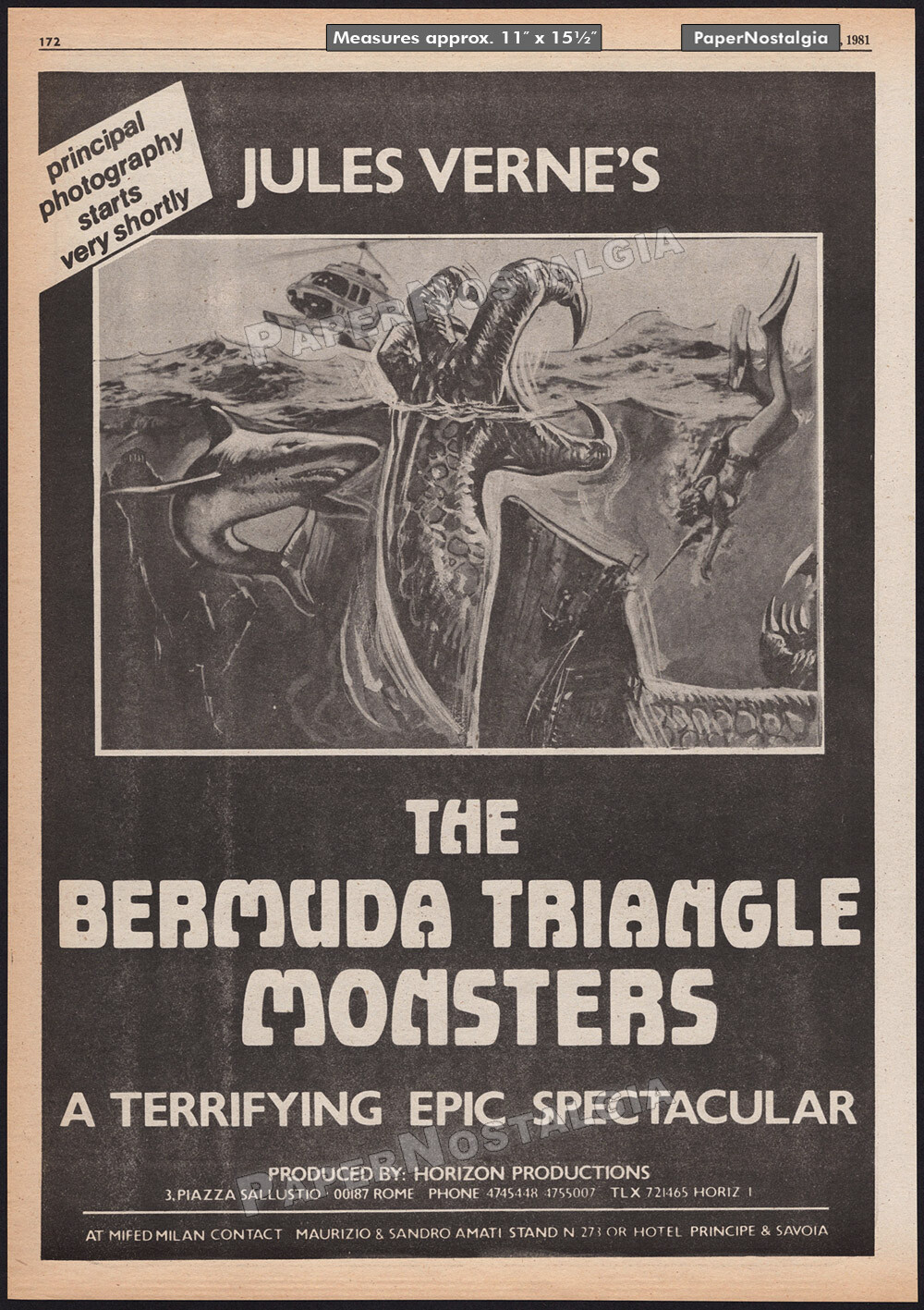 THE BERMUDA TRIANGLE MONSTERS__Orig. 1981 Trade AD / poster__Antonio ...