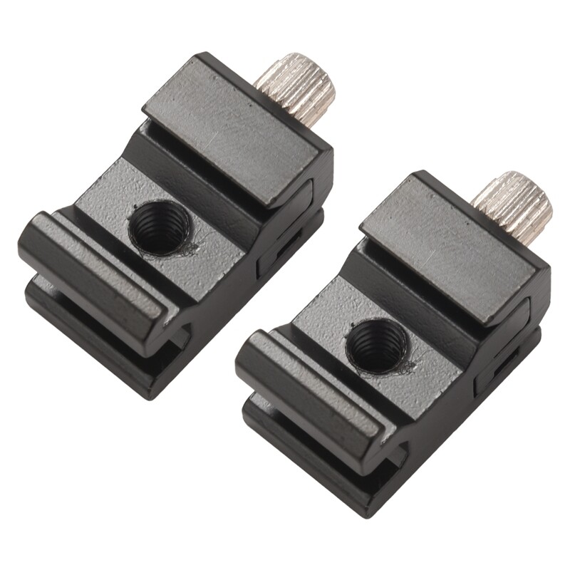 3X(2 Pack Cold Shoe Bracket Adjustable Metal Cold Shoe Adapter Mount ...