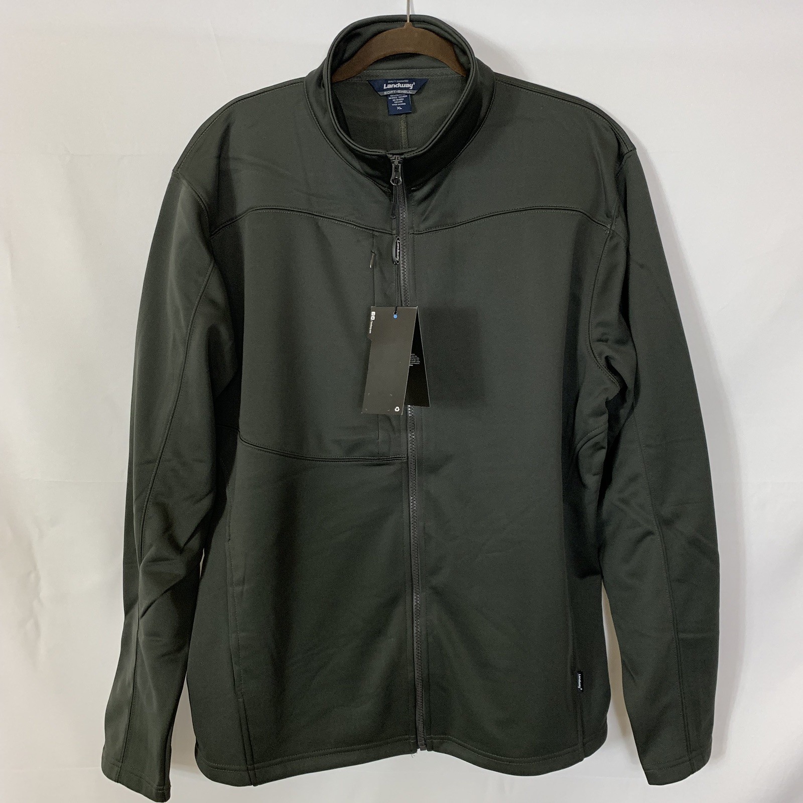 Landway Mens Full Zip Flash Soft Shell Jacket Charcoal Black Gray XL ...