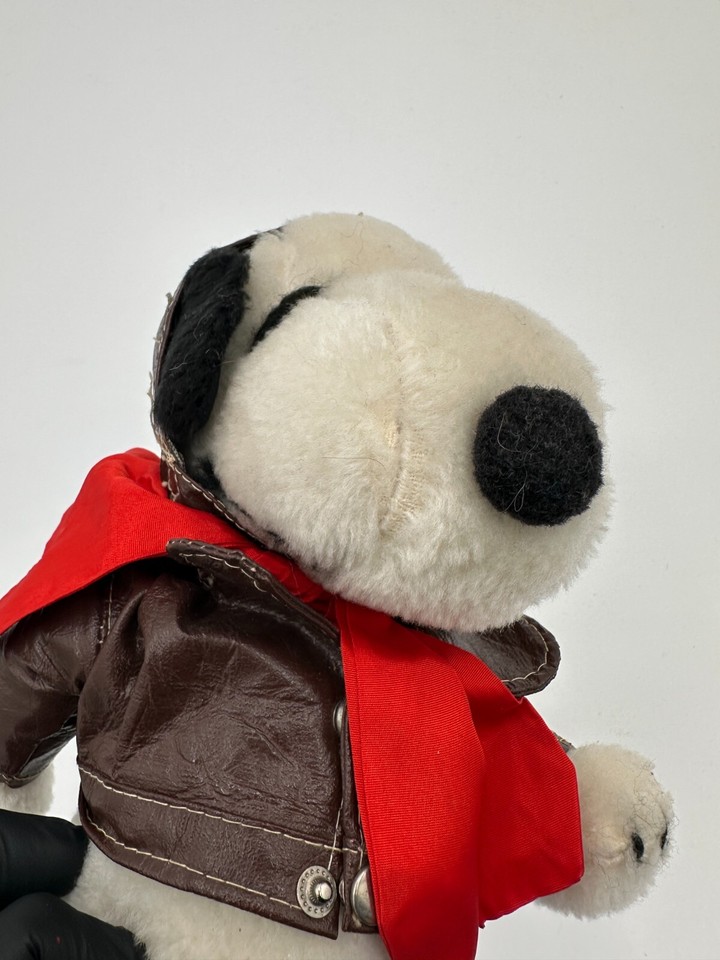 1968 Snoopy Stuffed Animal Hat Pilot Jacket Red Scarf Flying Ace ...