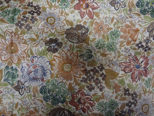 Vintage Rowe Fabric - RETRO LARGE BROWN FLORAL Fabric (141cm x 50cm) | eBay
