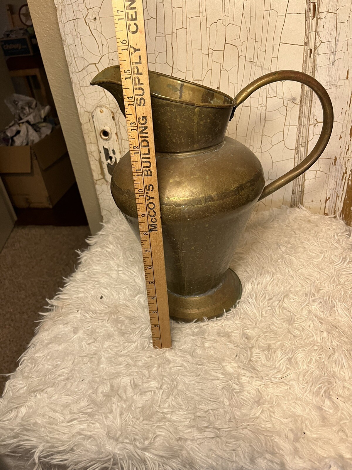 Antique Primitive Large Copper Water Pitcher 14-15" T Heavy Dovetail ...