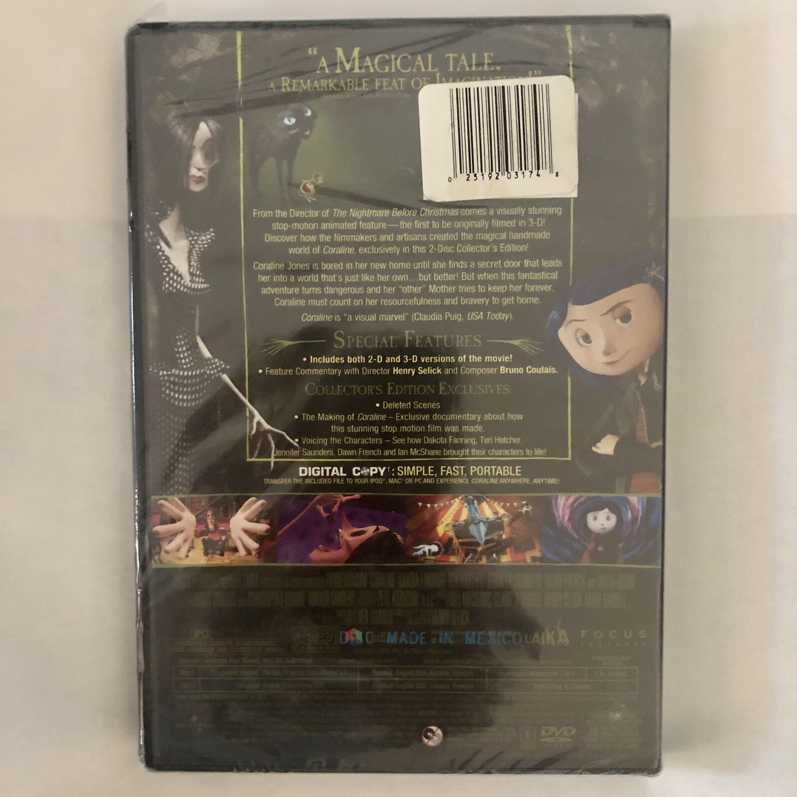 Coraline (DVD, 2009, 2-Disc Set, Collectors Edition) for sale online | eBay