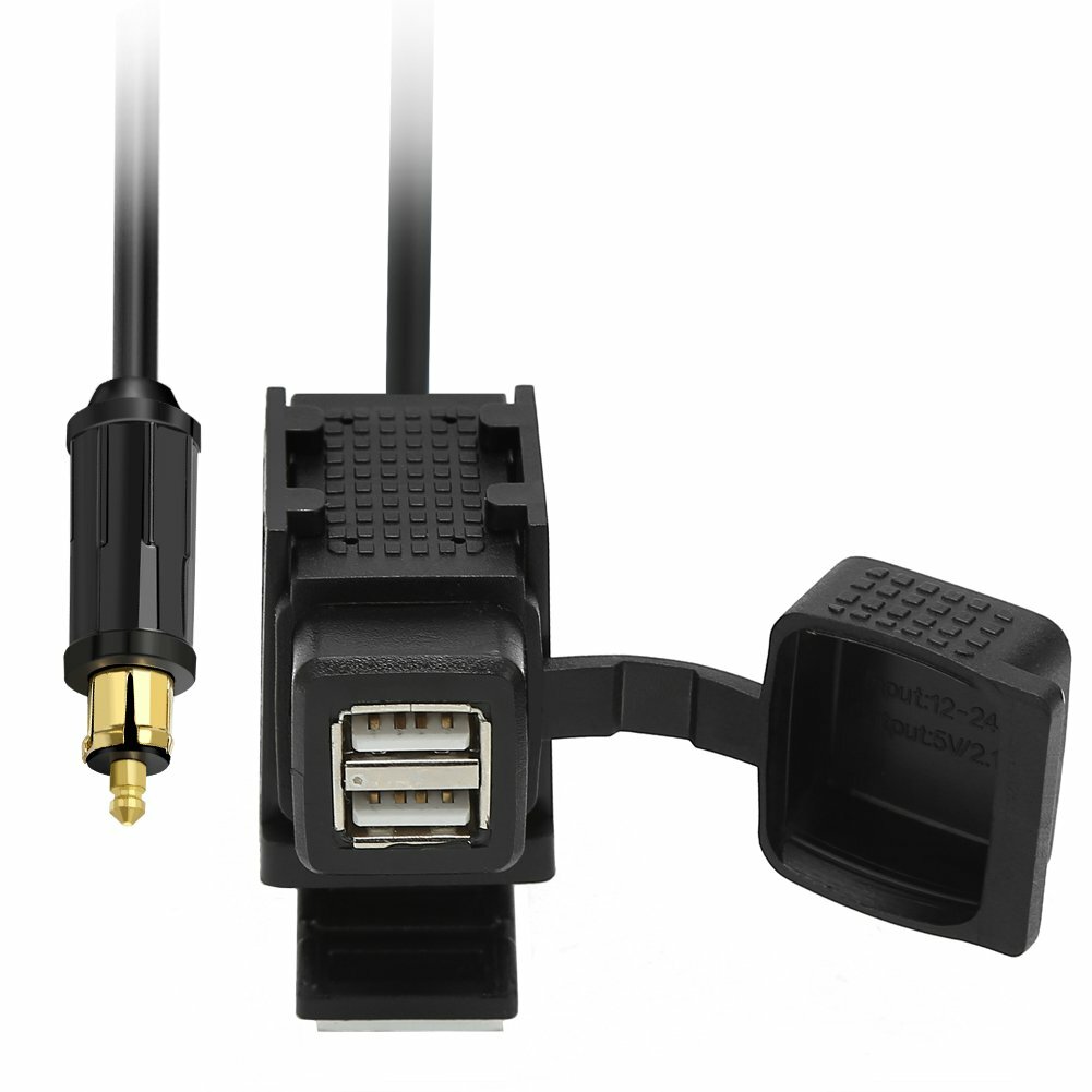 Waterproof Motorcycle Dual USB Charger Adapter Powerlet Din Hella ...