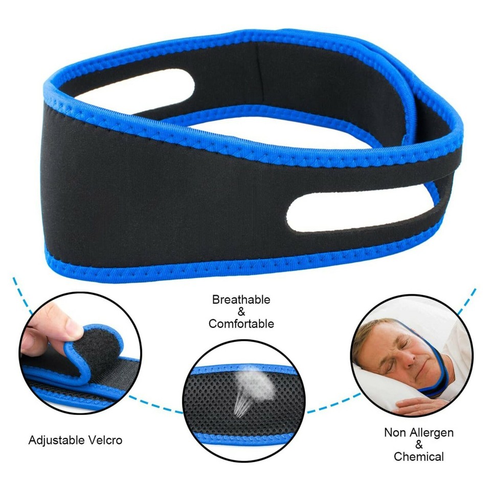 Anti Snore Chin Strap Stop Snoring Sleep Apnea Belt Jaw Support ...
