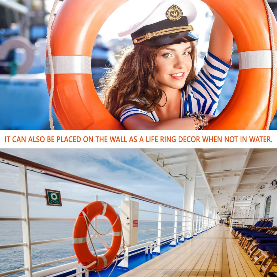 Boat Safety Throw Rings 23Inch Boat Life Ring with Reflective Tape ...