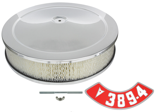 14 x 3 Chrome Air Cleaner Assembly With 389-4BBL Decal Firebird GTO ...