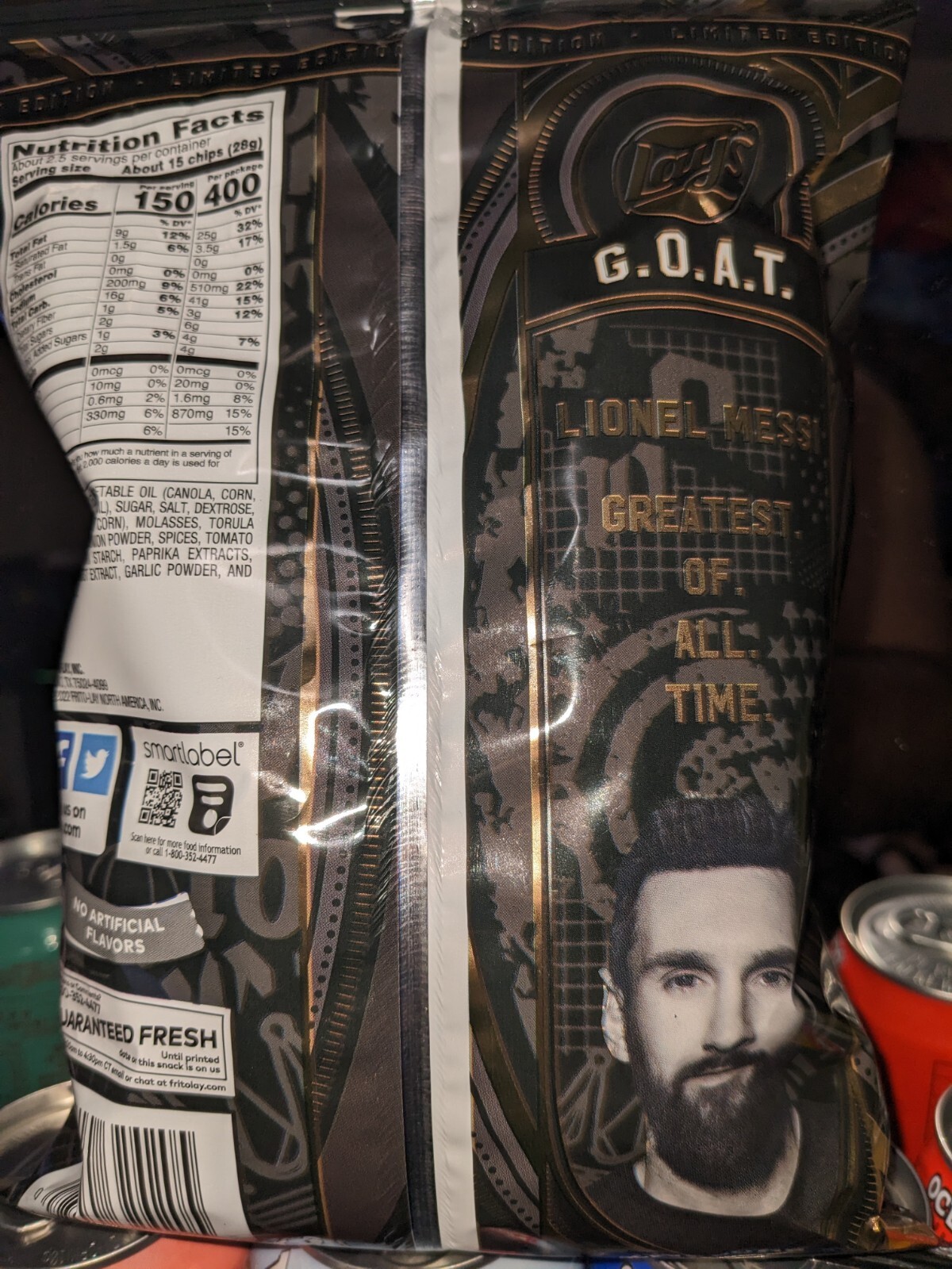 Limited Edition Lays Potato Chip Lionel Messi G.O.A.T. Fifa World Cup ...