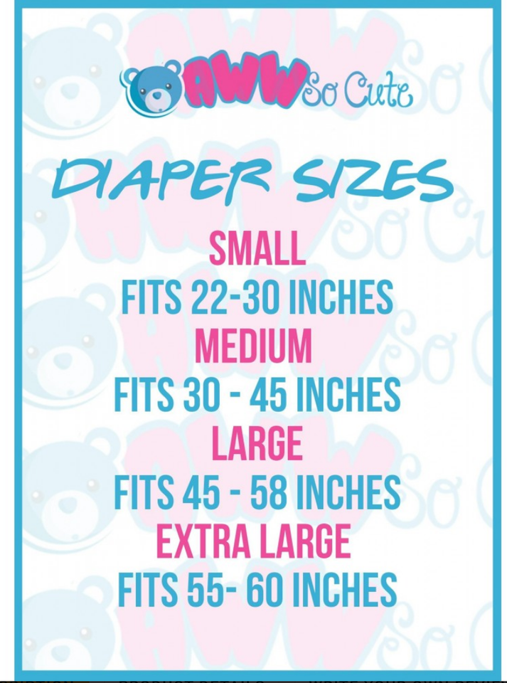 PURPLE TEDDY BEAR DIAPERS in MEDIUM ADULT DIAPERS - UNISEX | eBay