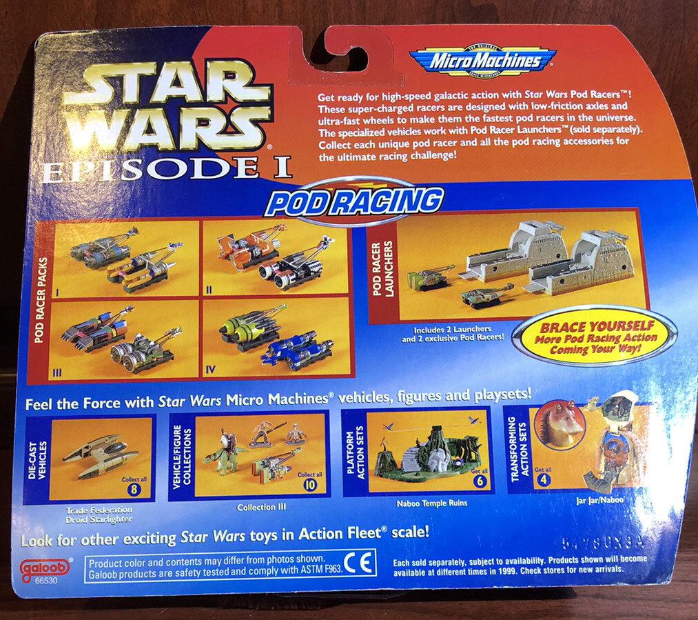 Star Wars Episode 1 Micro Machines Pod Racer Pack II Galoob Sebula ...