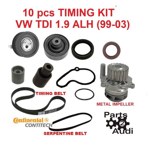 1.9 ALH TDI DIESEL VW GOLF JETTA BEETLE TIMING BELT KIT; W WATER PUMP ...
