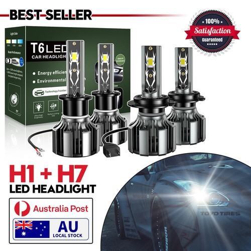 H7+H1 Combo LED Car Headlight Bulbs High Low Beam Fit For Hyundai i30 ...
