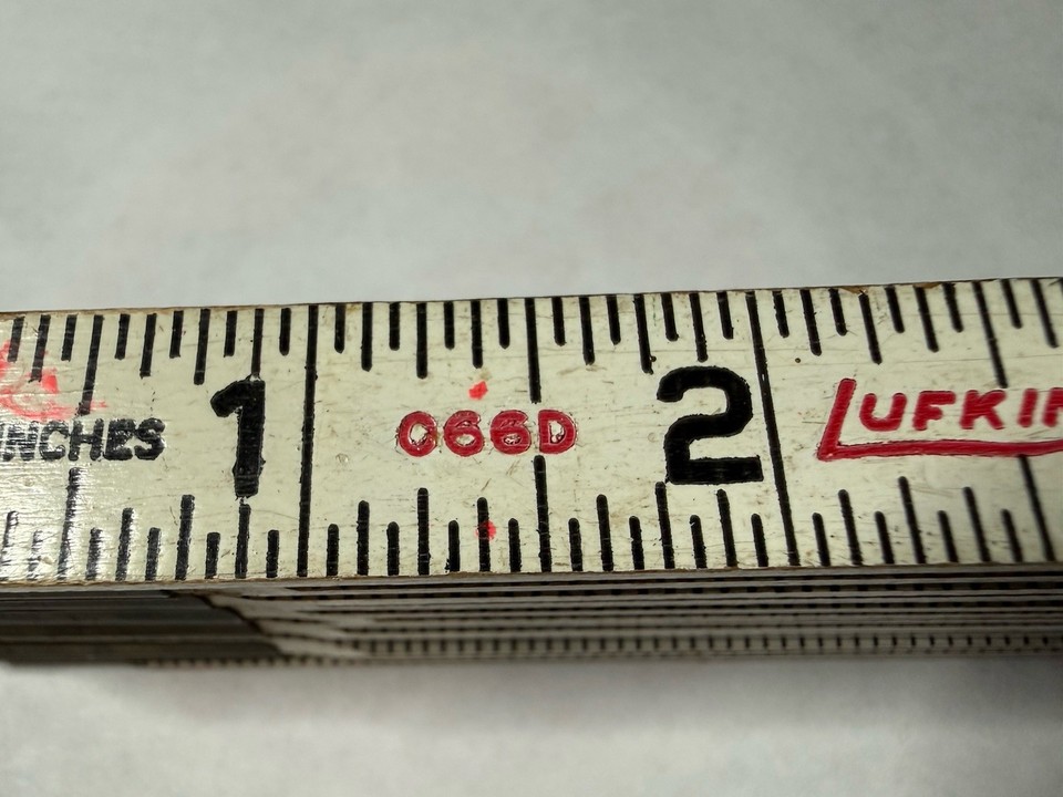 Vintage Lufkin O66D Wood Folding Extendable Ruler Engineers 6’ Lock ...