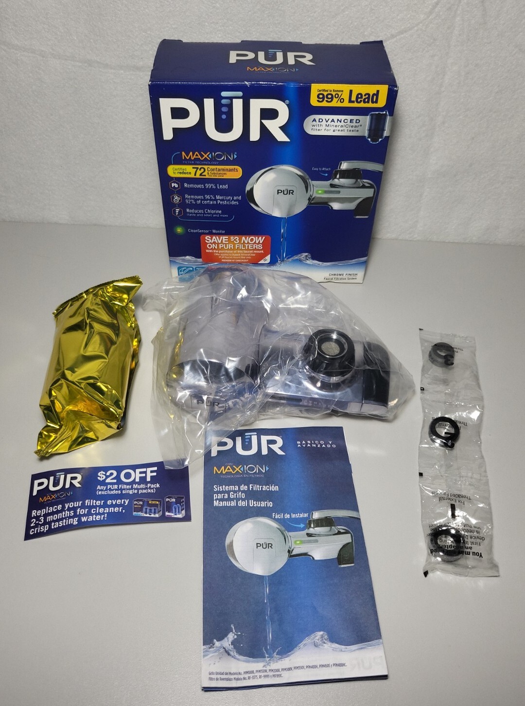 PUR Faucet Mount Water Filtration System, Chrome, New Open Box | eBay