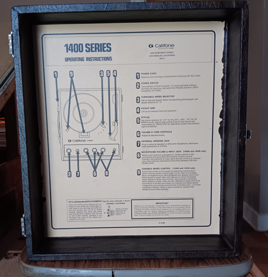 Caliphone 1420K 4-Speed Record Player (Mono) | eBay