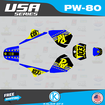 Graphics Kit for Yamaha PW80 (1990-2021) PW-80 PW 80 USA Series- Yellow ...