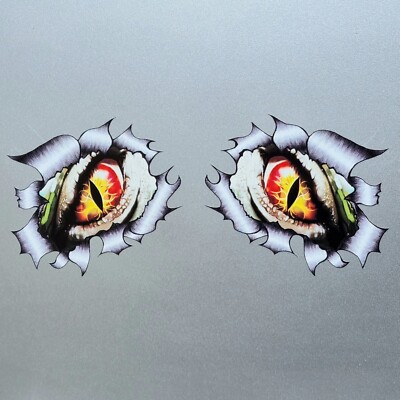 2x Small Monster Evil Eye Ripped Metal Vinyl Sticker Decal 70x56mm ...