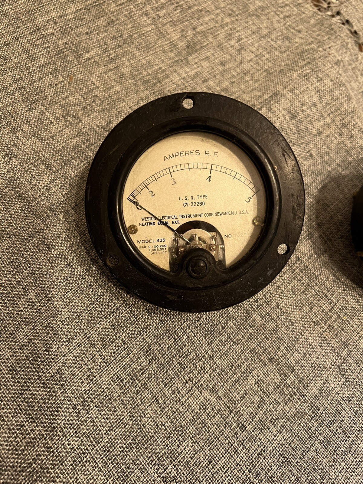 Vintage Weston Round Panel Meter USN Type CV 22260 Amperes RF | eBay