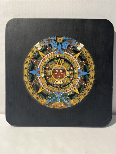 Mayan Sunstone Aztec Calender Metal and Wood Made in Mexico Wall ...