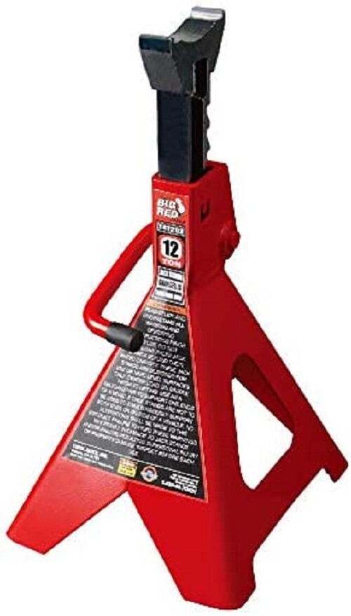 BIG RED 12 Ton (24,000 lb) Capacity 1 Pair Torin Steel Jack Stands, Red ...