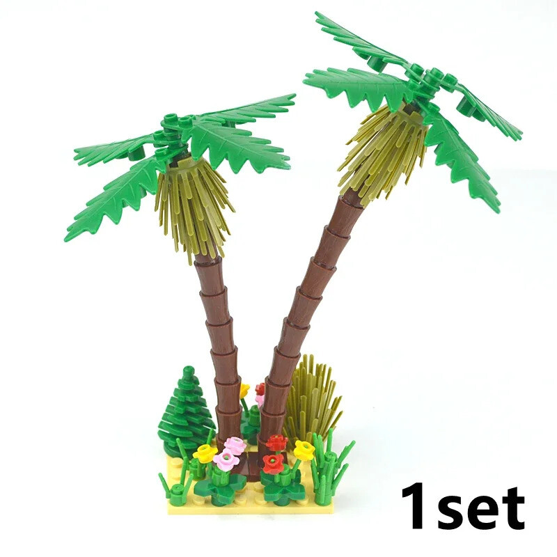 City Tree Green Bush Garden MOC Flower Grass for Lego Building Blocks ...