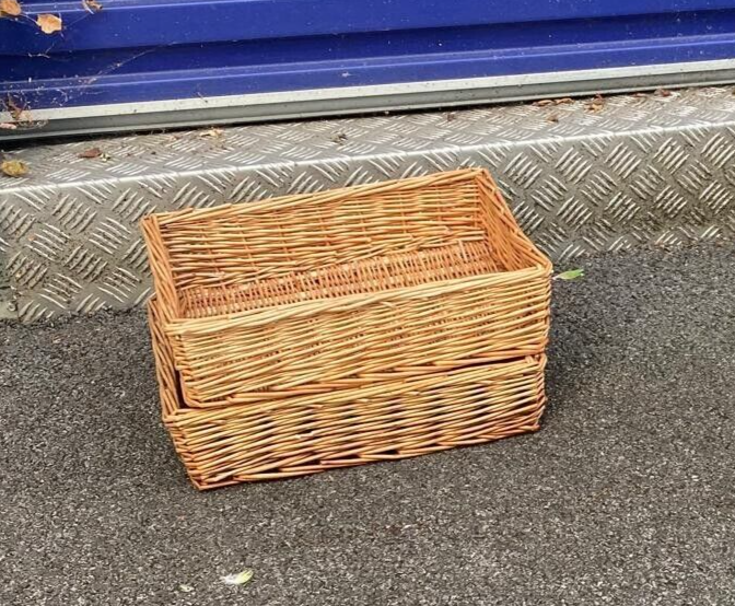 5x Natural Wicker Dispenser Basket Food Shop Display | eBay UK