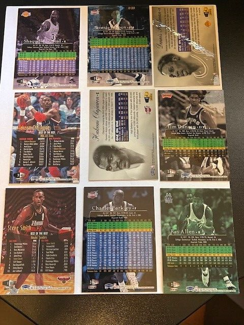 1999-00 Flair Showcase Basketball--Lot of 9 Shaq, Pippen, Rodman ...