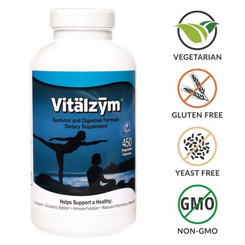 Vitalzym Systemic and Digestive Enzyme Formula 450 Caps - World ...