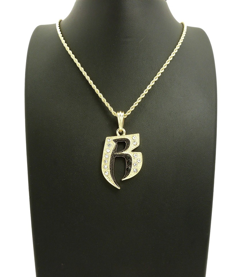 NEW 'R' RUFF RYDERS PENDANT & 24" VARIOUS CHAINS HIP HOP NECKLACES ...