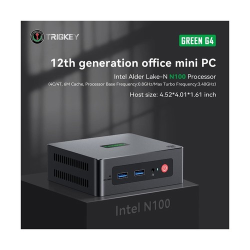 TRIGKEY Green G4 Mini PC Intel 12th gen N100 (Up to 3.4GHz) 16GB DDR4 ...
