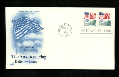 US FDC #2280a Artcraft 1989 Yosemite CA American Flag Mottled Tagged | eBay