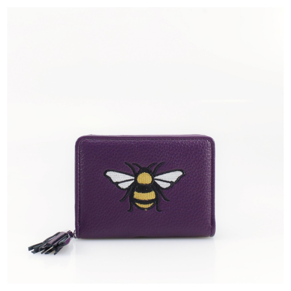 Ladies Zip Tassel Small Wallet Embroidery Bee Women Card Coin Slots ...