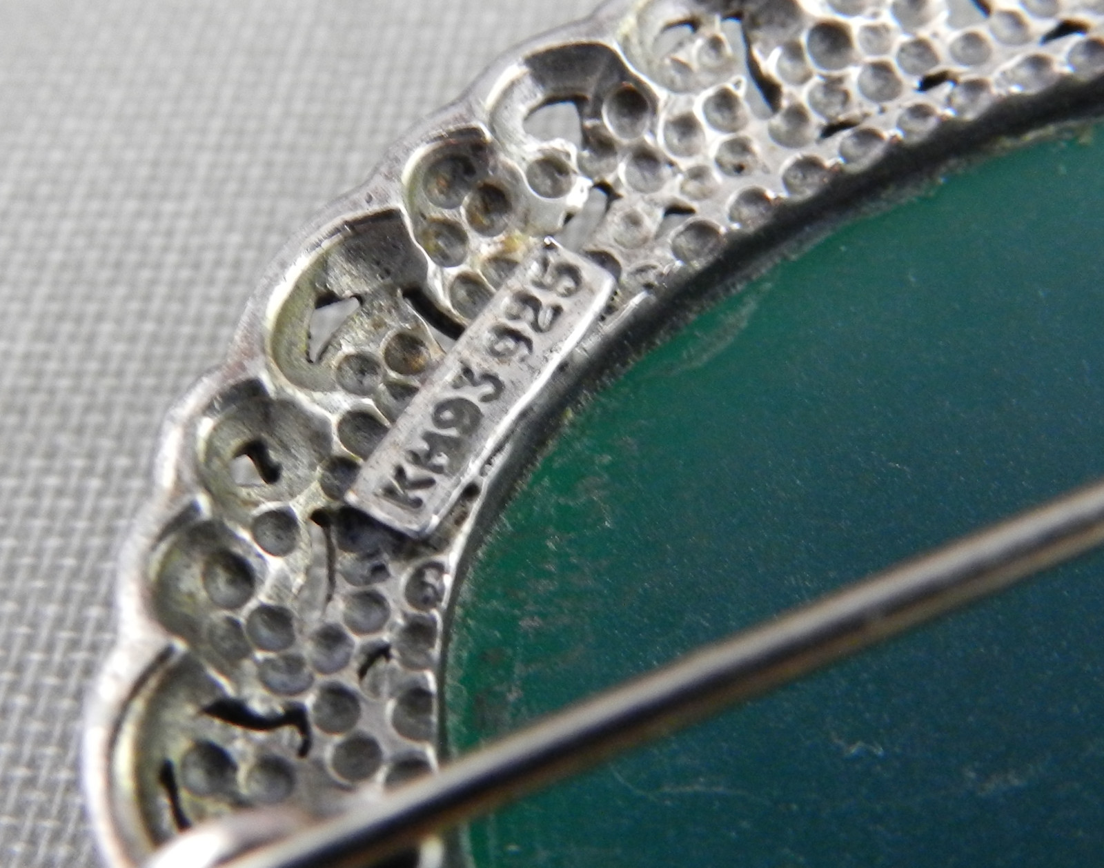 Vintage Kit Heath KH 93 925 Sterling Celtic Knot Bezel Green Oval ...
