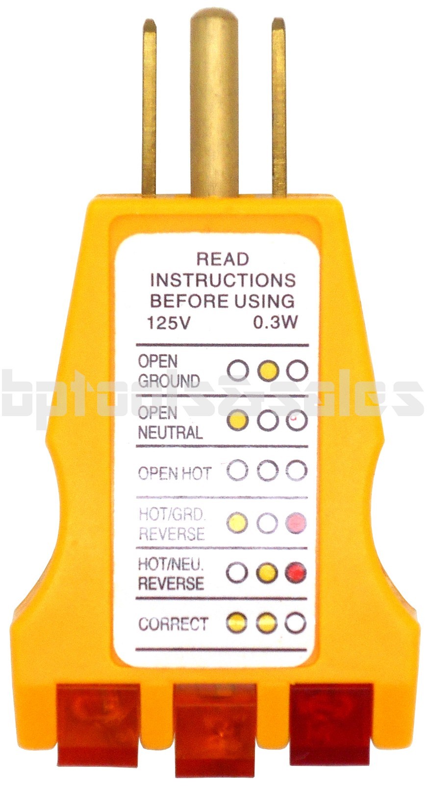 ELECTRICAL OUTLET RECEPTACLE TESTER FAULTY WIRE FINDER COLOR CODED WALL ...