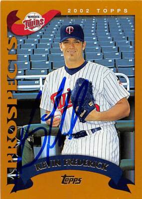 Kevin Frederick autographed baseball card (Twins) 2002 Topps Prospects ...