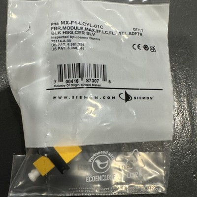 Siemon MX-F1-LC-01C Fiber Module Max Faceplate Adapter (Yellow) | eBay