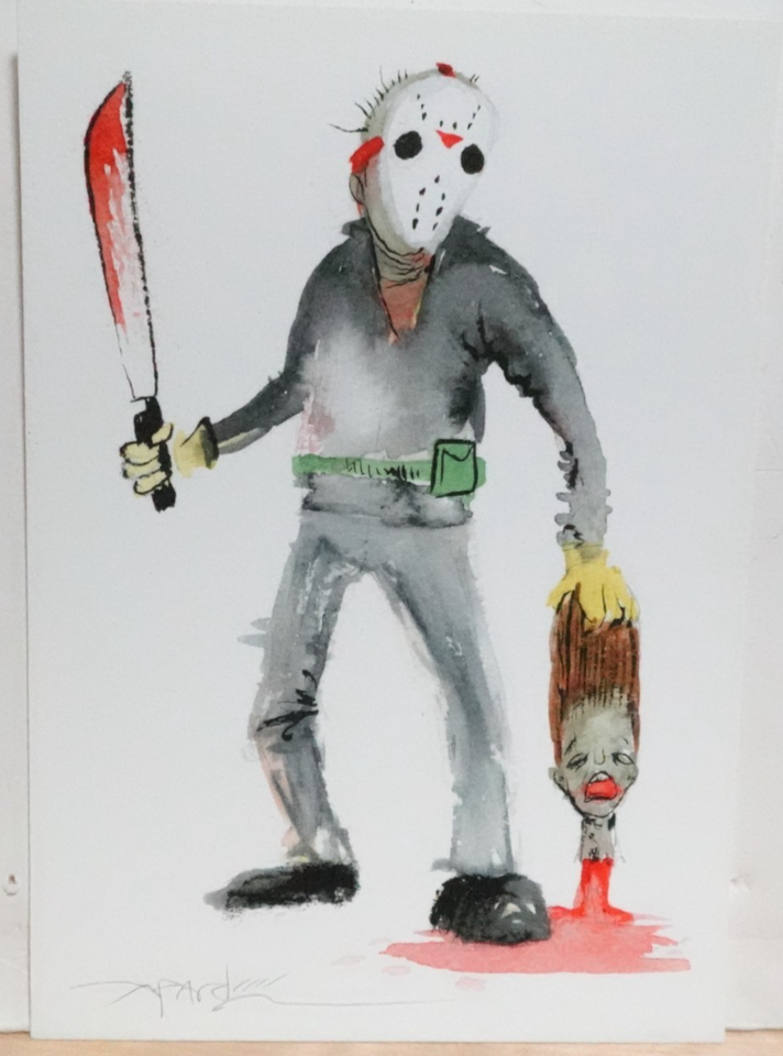 ALEX PARDEE 8PC PINHEAD, DOG, JASON & MORE COLOR 5" X 7" PRINT ALL HAND ...