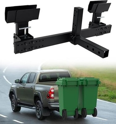ELITEWILL Dual Trash Can Hauler Can Towing Hitch Carrier with 2" Hitch ...