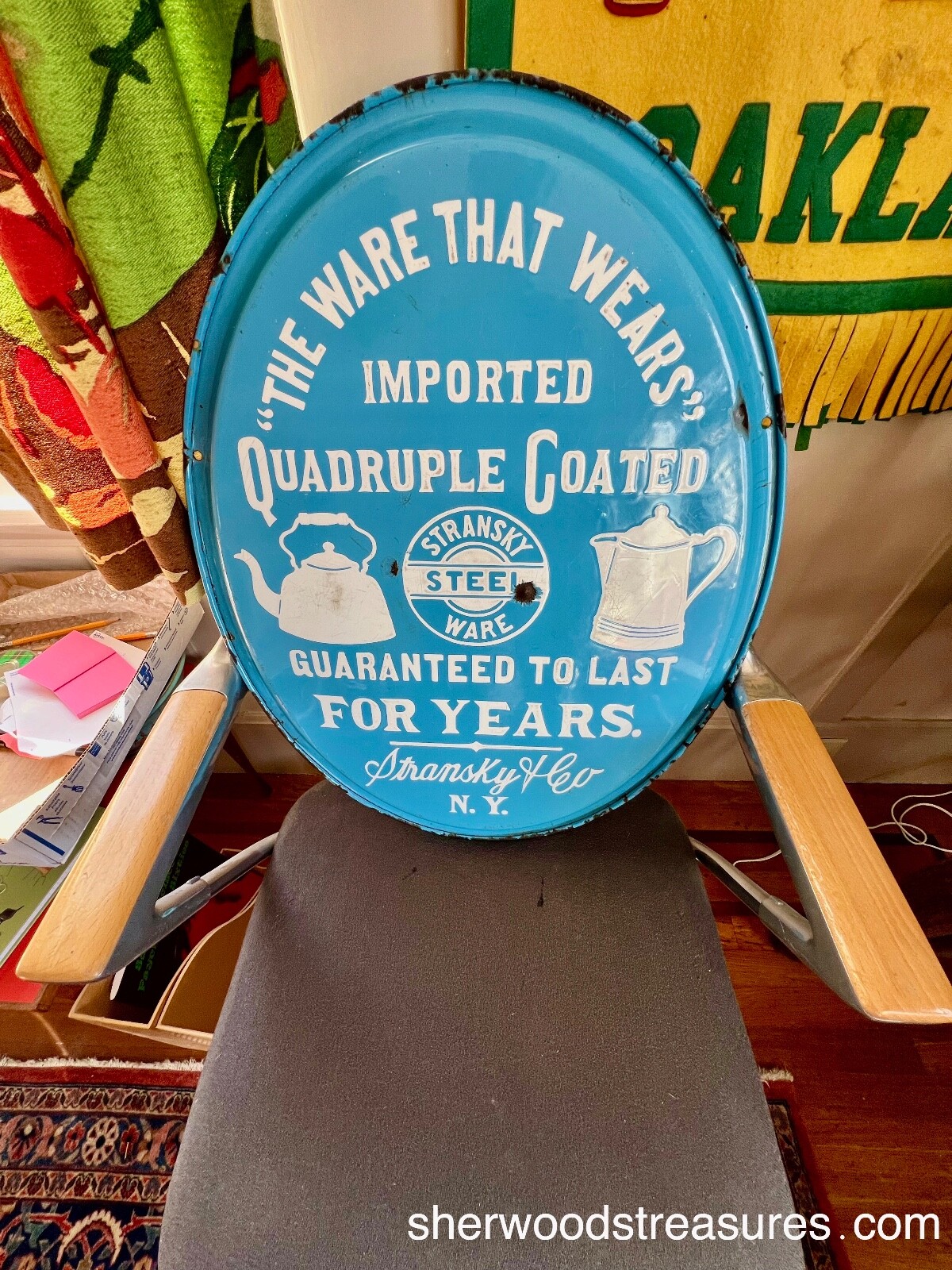 Stransky Steelware Tray-Shaped Porcelain Enamel Two Sided Metal Sign 19 ...