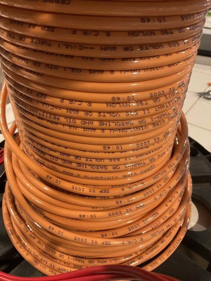 8 AWG GAUGE THHN THWN-2 ORANGE STRANDED COPPER BUILDING WIRE 83 Ft | eBay