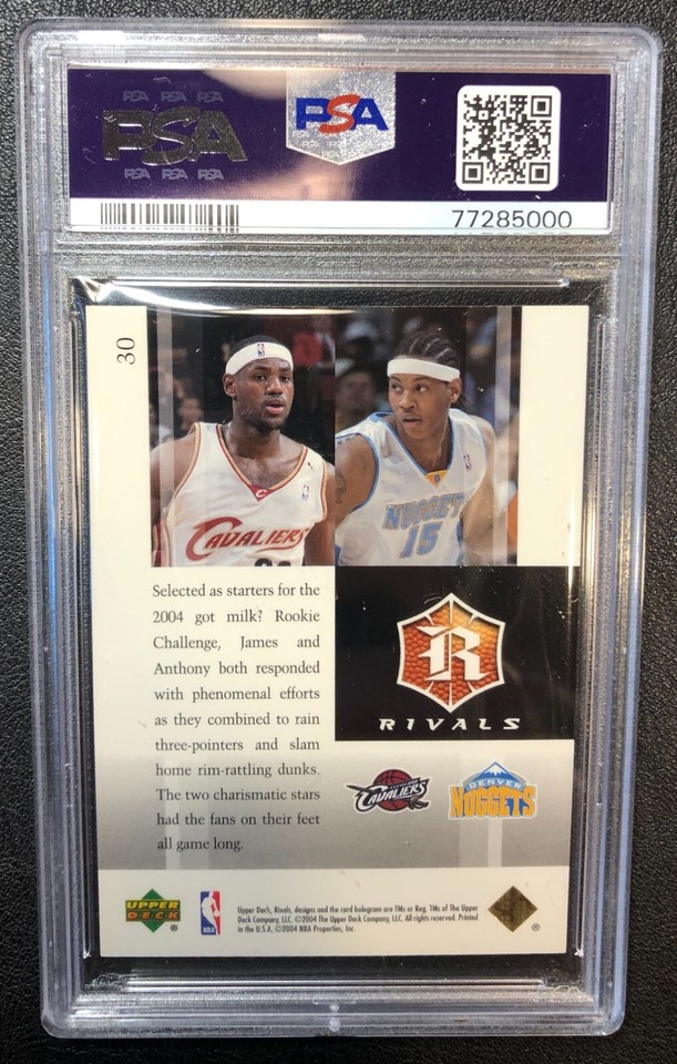 Lebron James Upper Deck Rookie Rivals 2004 Gold Signature #30 RC PSA ...