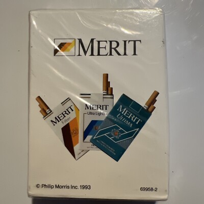 Merit Cigarettes Poker Playing Cards Vintage 1993 Philip Morris Sealed ...