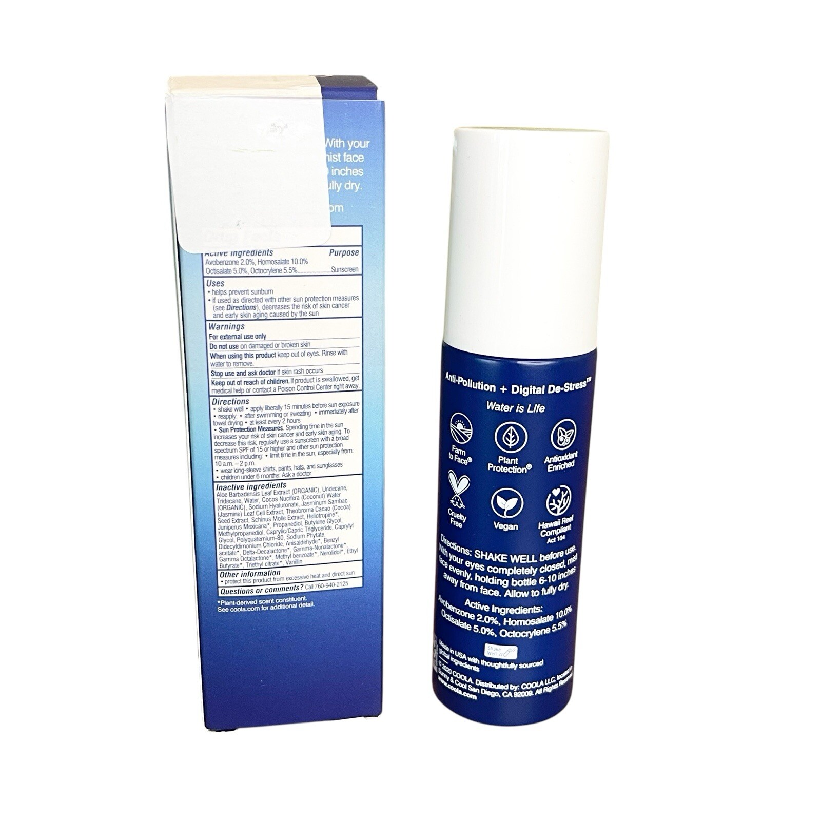 COOLA Refreshing Water Mist Sunscreen SPF 18 - 1.7fl oz EXP 02/2025 NEW ...